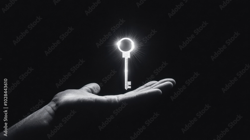 The Vanishing Key: A hand holding a shining key that begins to fade and ...