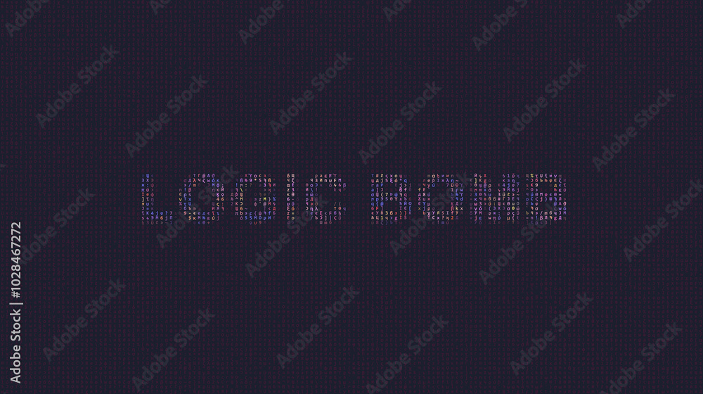 Cybersecurity concept logic bomb on foreground screen, ASCII style in a ...