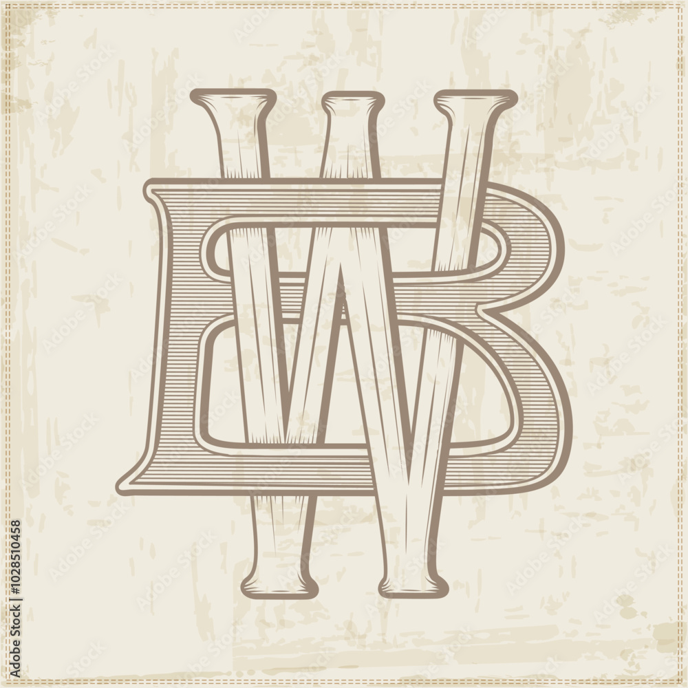 BW, WB, logo BW, Letter BW , vector, logo, Wedding Monogram Initials ...