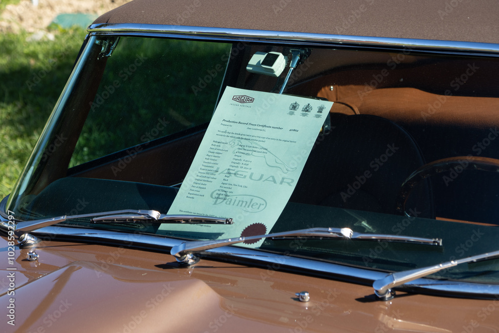 Jaguar e type series 1 production record trace certificate showing on ...