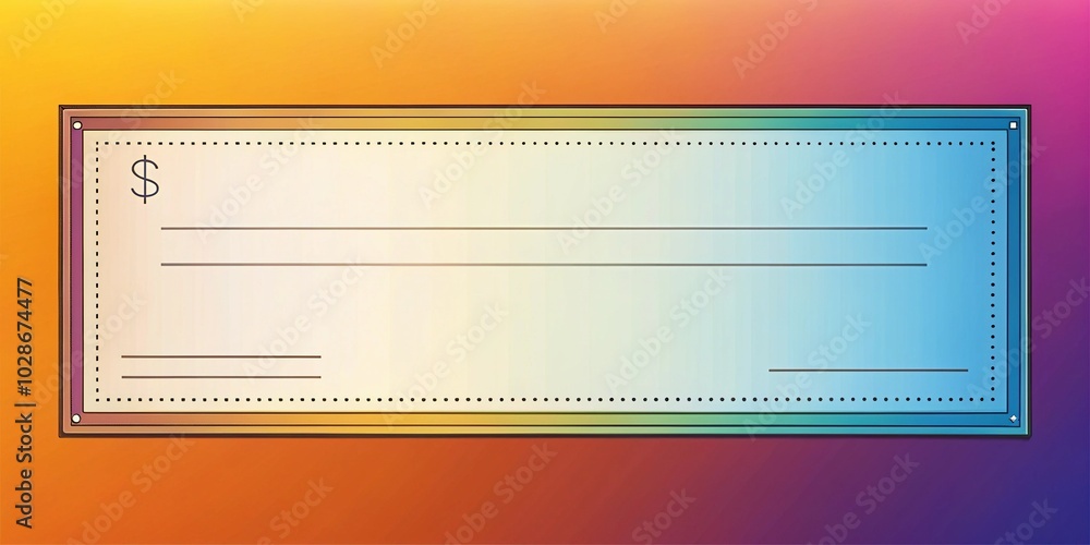 Blank Check Template Vector Illustration with Free Writing Space for ...