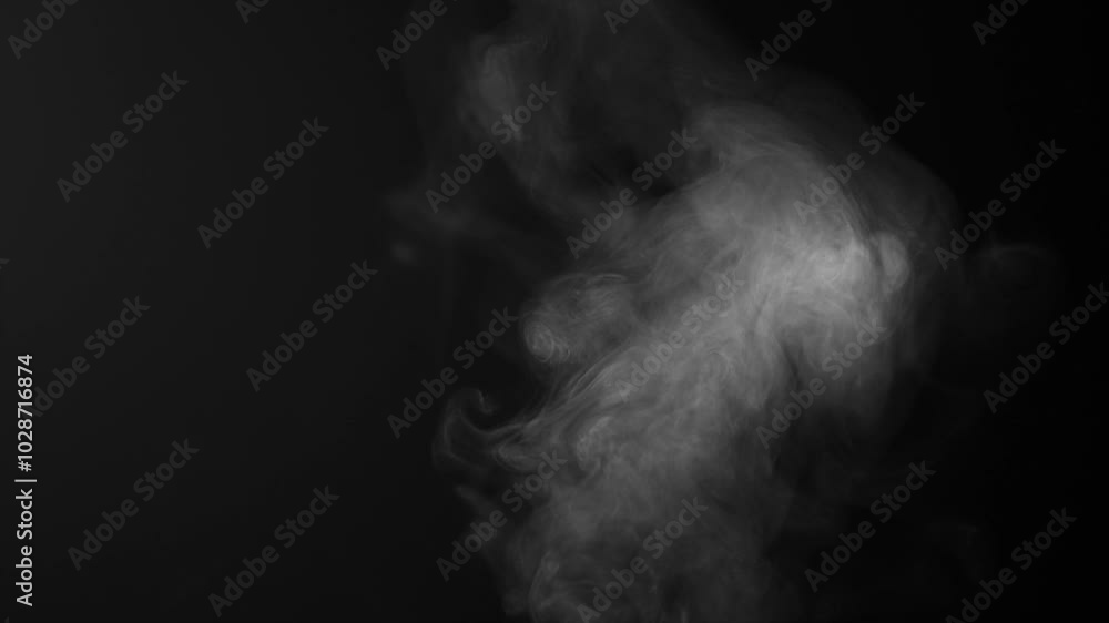 Steam, smoke, vapor isolated on black background. Smoke steam spray ...