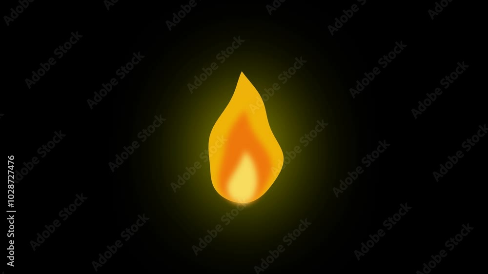 4K resolution loop animation Fire or flame animated on black background ...