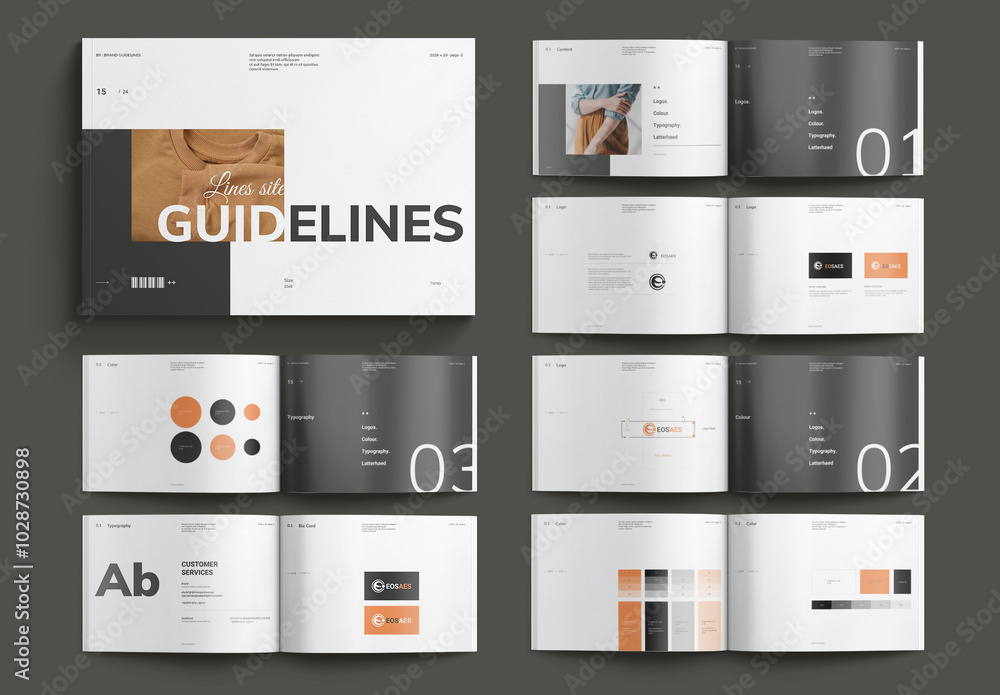Minimal Brand Guidelines Layout Stock Template | Adobe Stock