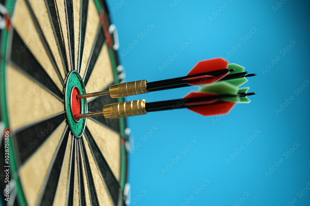 Success hitting target aim goal achievement concept background - darts ...