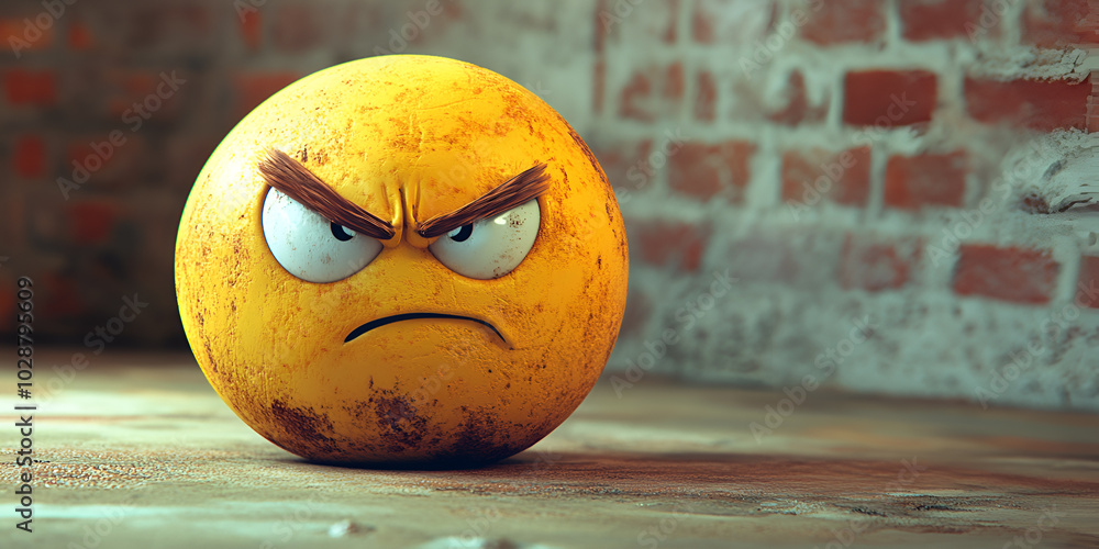Angry emoji emoticon with clenched teeth showing a furious expression Stock Photo | Adobe Stock