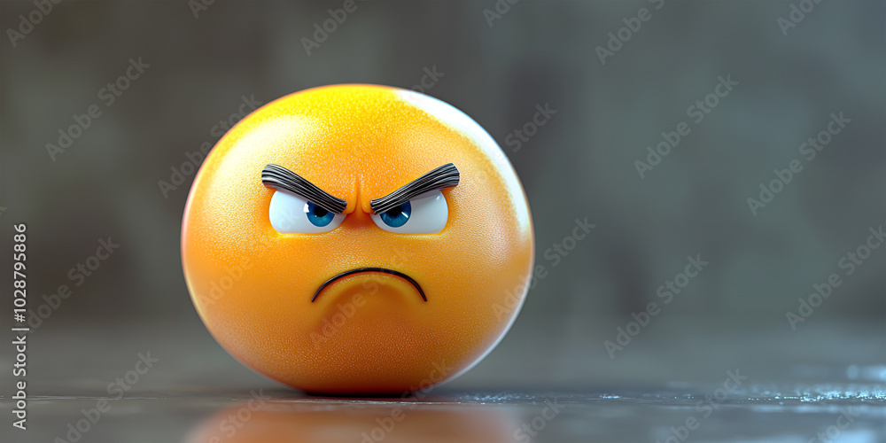 Angry emoji emoticon with clenched teeth showing a furious expression Stock Photo | Adobe Stock