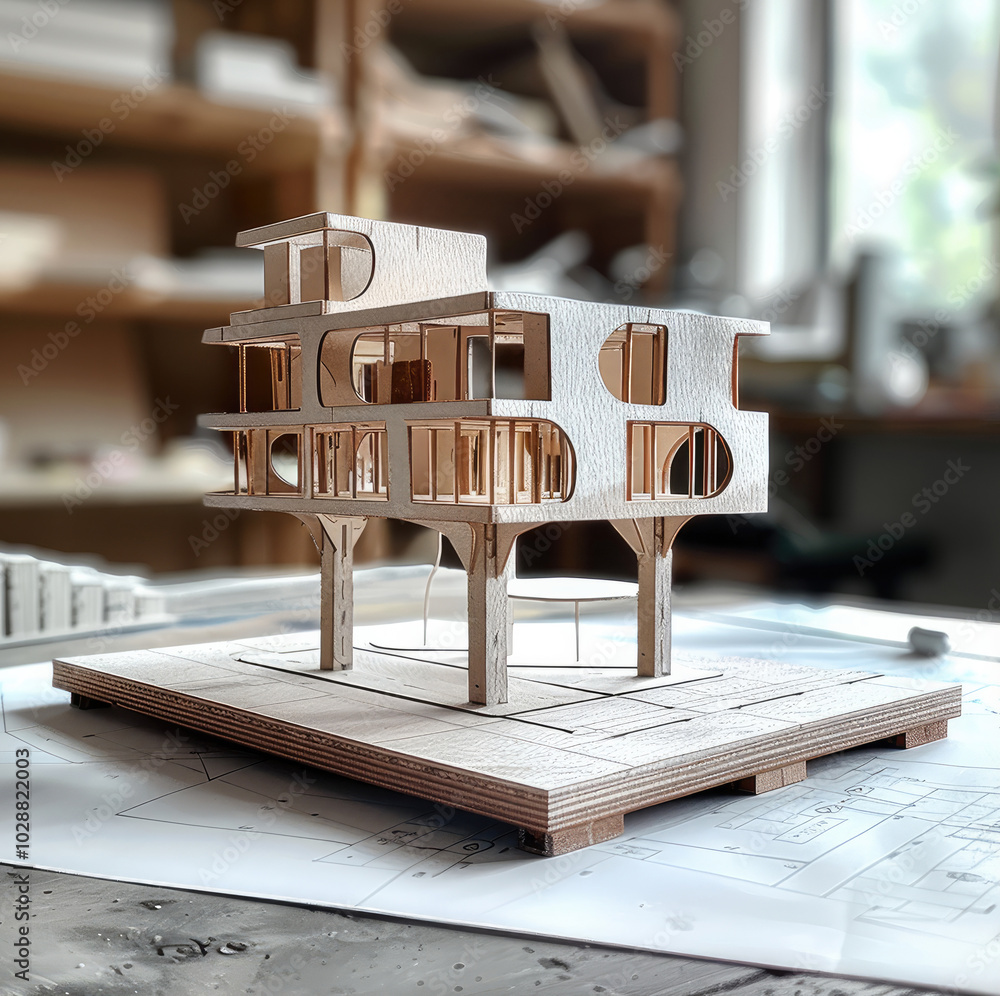 Architectural draft work in progress model for testing small simple ...