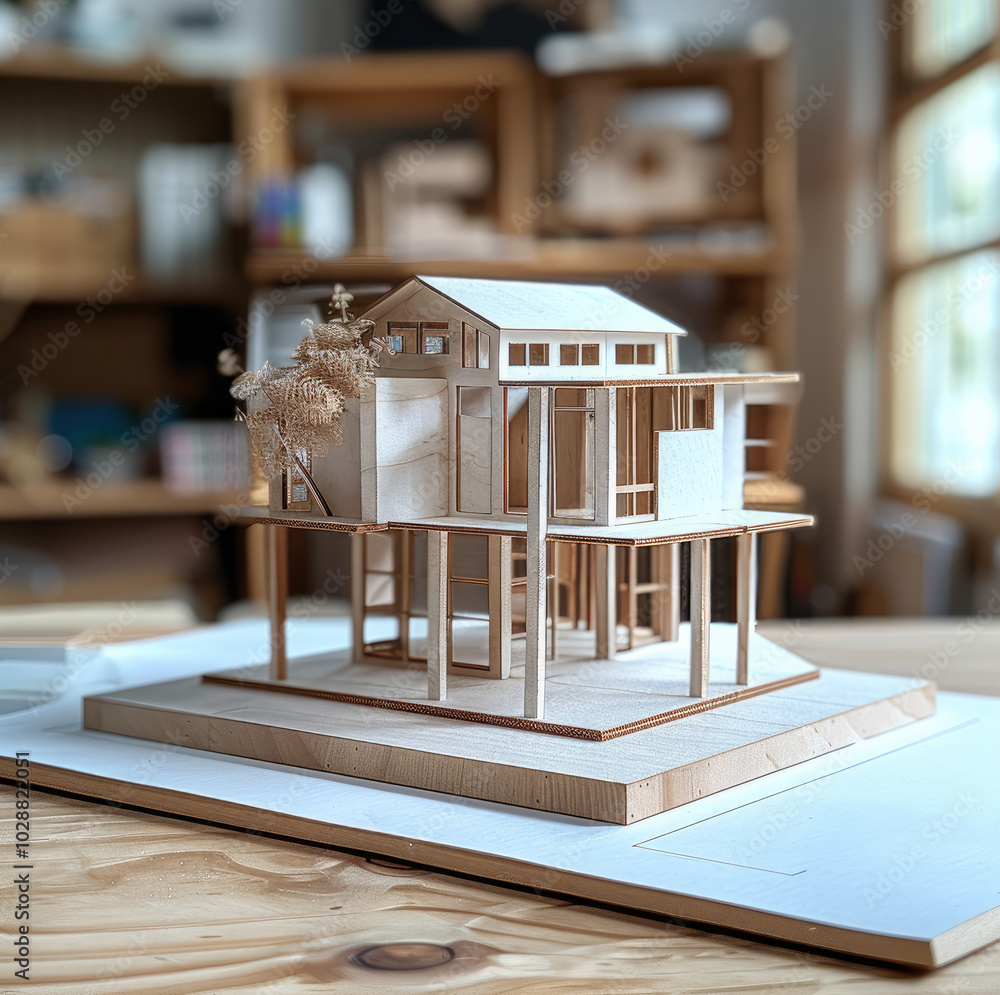 Architectural draft work in progress model for testing small simple ...