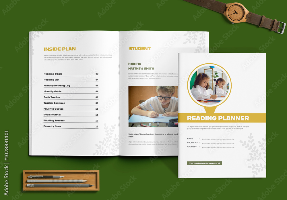 Reading Planner Template Layout Stock Template | Adobe Stock