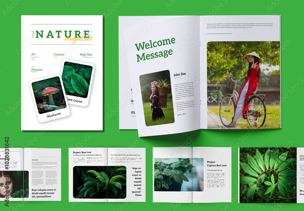 Nature Magazine Layout Stock Template | Adobe Stock