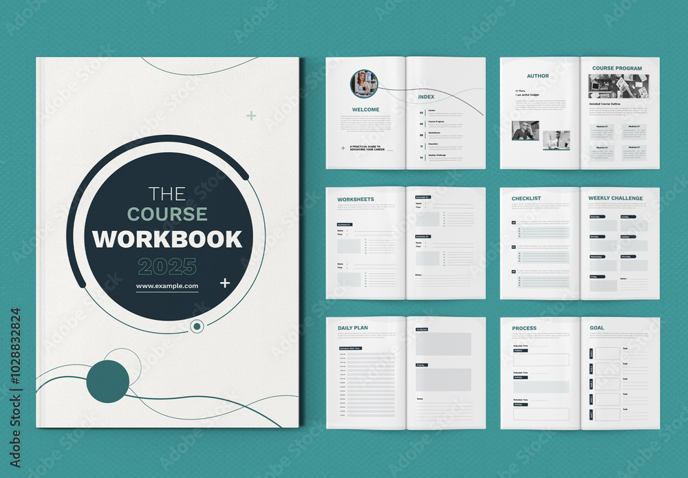 Course Workbook Template Layout Stock Template | Adobe Stock