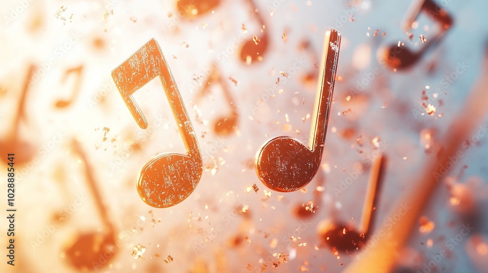 Stylized Musical Notes and Clefs on a White Background for Music Design ...