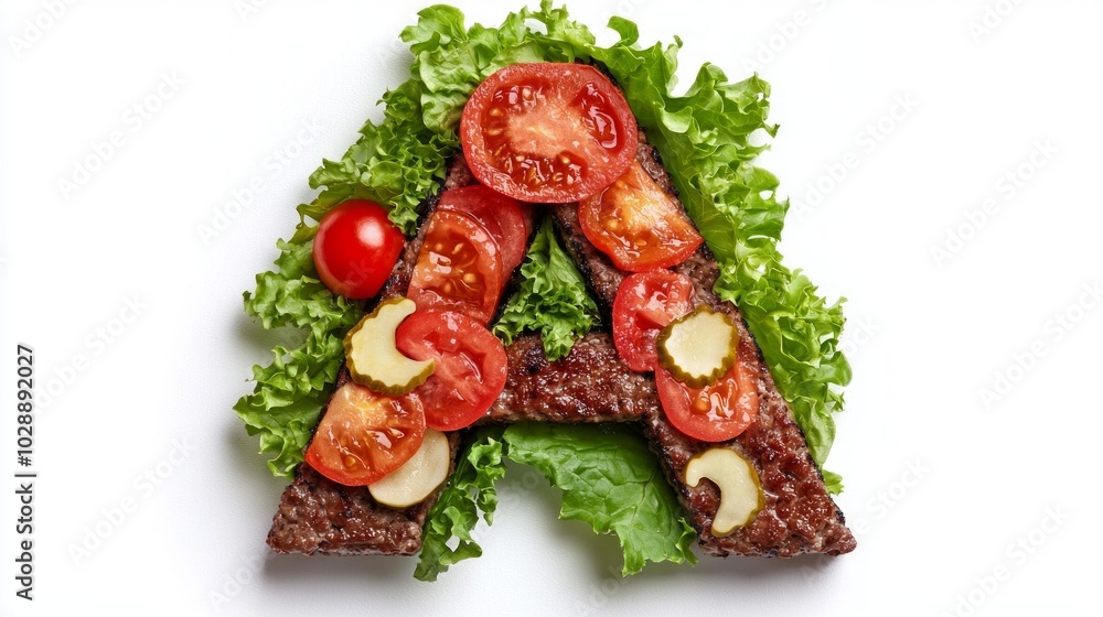 artistic arrangement features the letter A made entirely from fresh ...