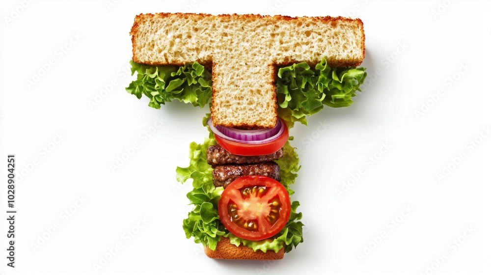 artistic arrangement features the letter T crafted from delicious ...