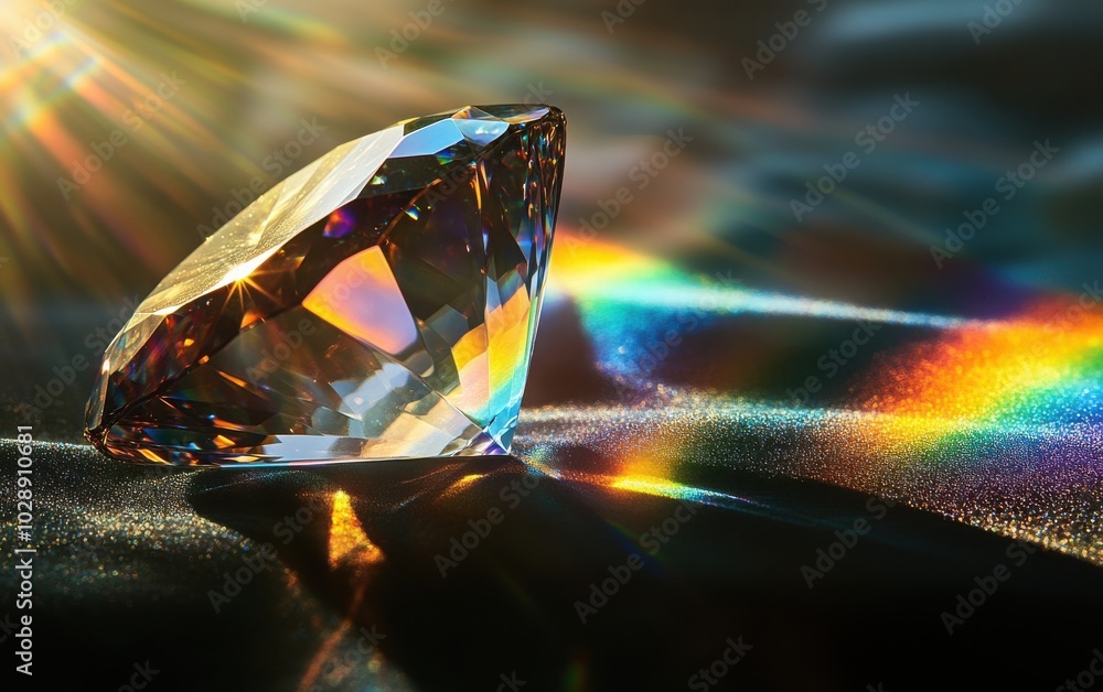 A stunning visual of a prism light overlay effect, showcasing a rainbow ...