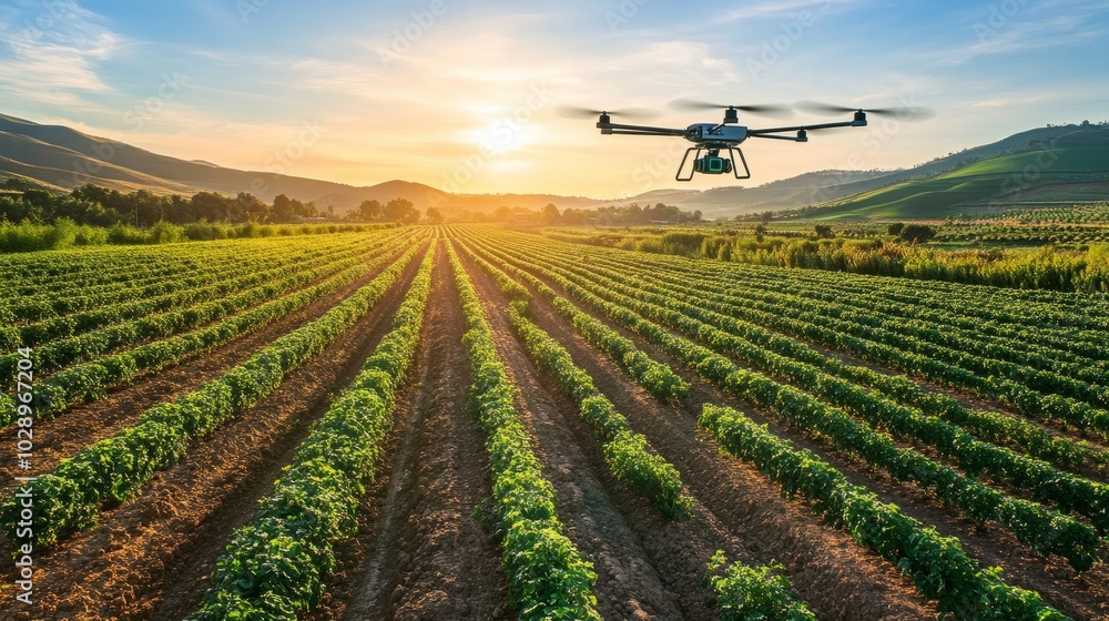 Autonomous drones flying over crop rows, using sensors to assess plant ...