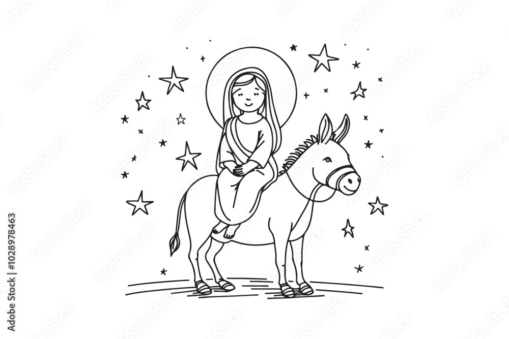 Baby Jesus lying in a manger in a stable. Biblical nativity scene. One ...