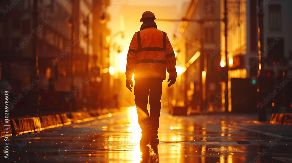 urban construction worker, ultra-realistic photo of a construction ...