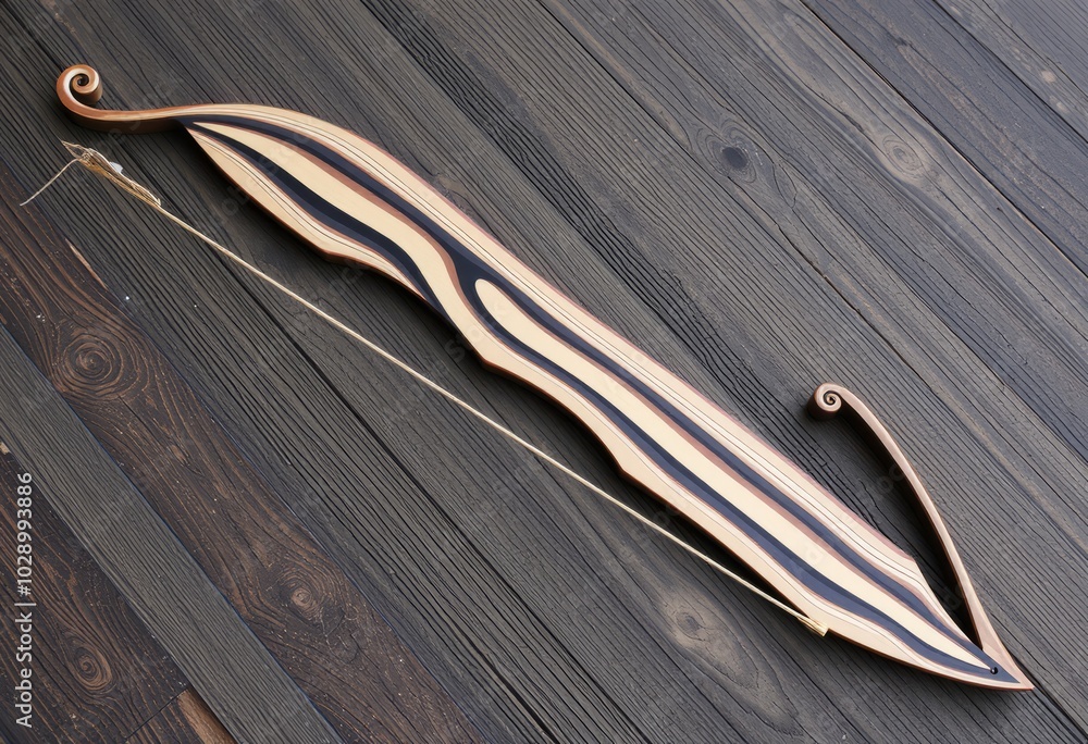 Laminated Bow A bow made from multiple layers of different mater Stock ...