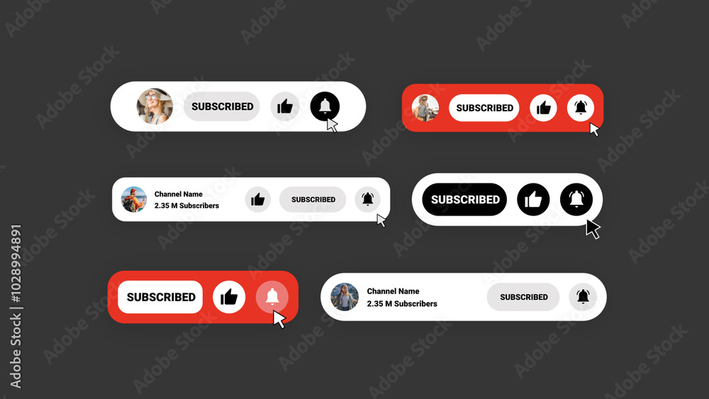 Subscribe Elements Stock Template | Adobe Stock