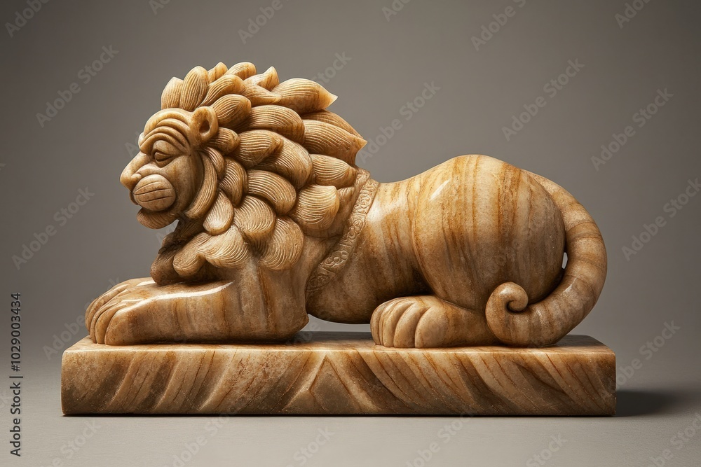 A sleek, modern sculpture of Lord Vishnu avatar Narasimha, made from ...