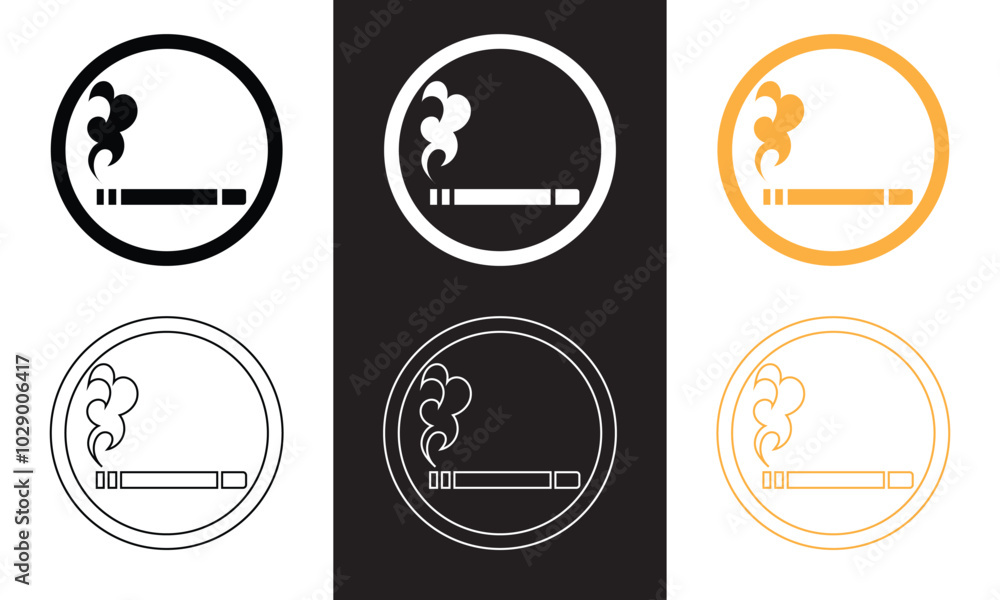 Smoking pictogram. Smoke cigarette tobacco or cigarettes logo. Smoking ...