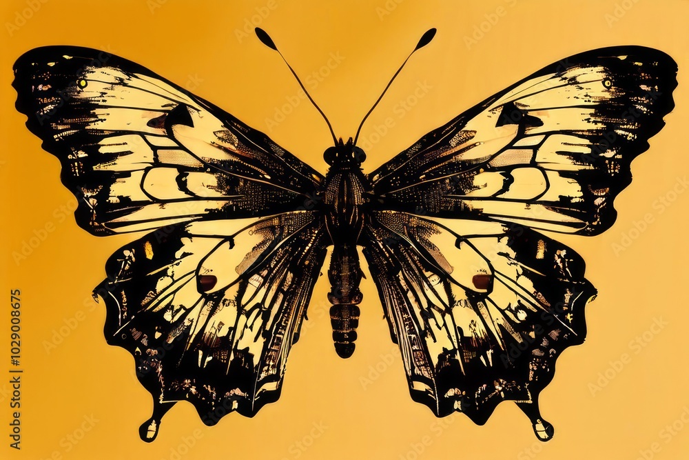 butterflys wings in ascii art ascii Stock Photo | Adobe Stock