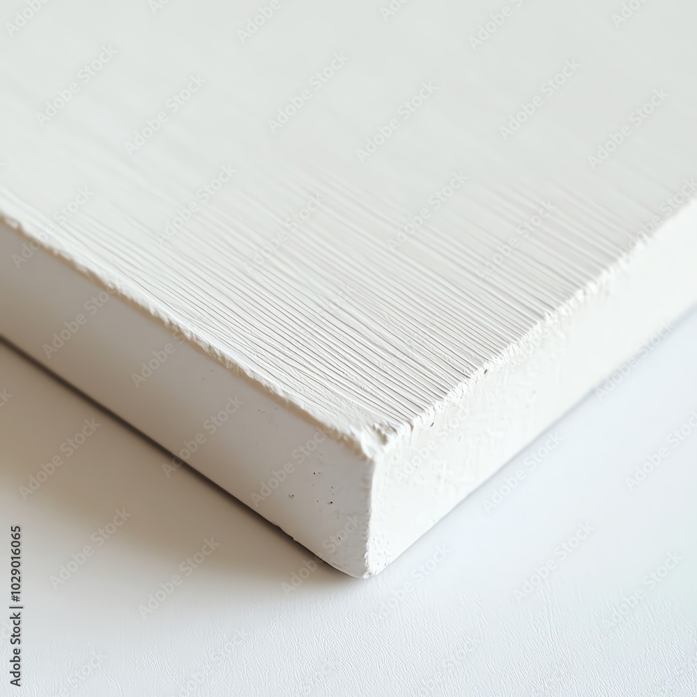 Extreme close-up of a white marker board edge with rounded corners on a ...