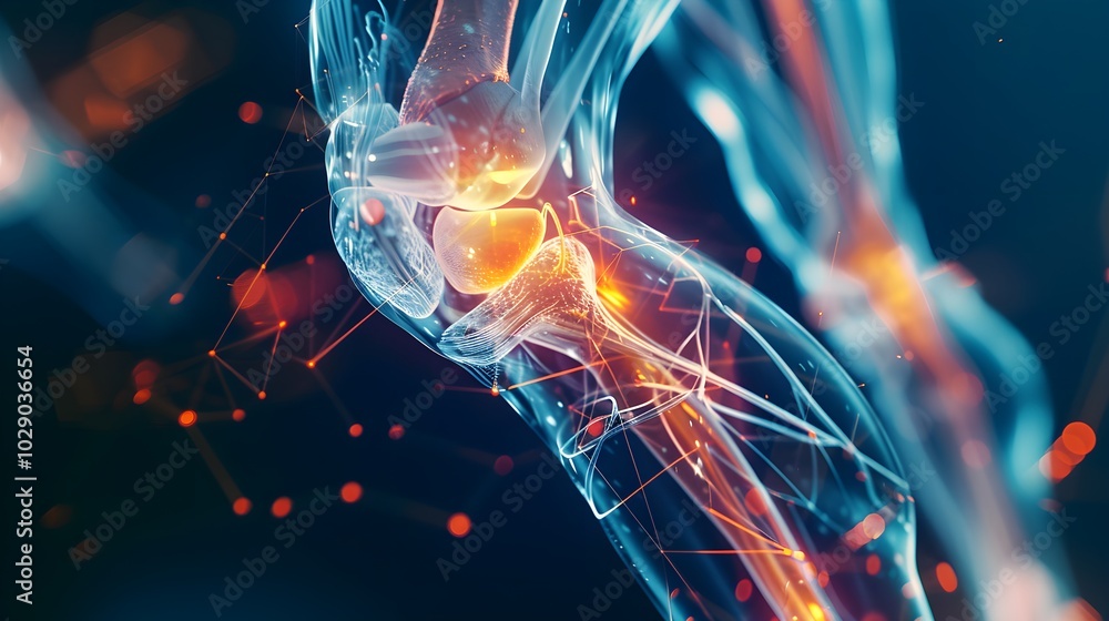 Biomechanics of Knee Joint in Motion Detailed Illustration with Muscles ...