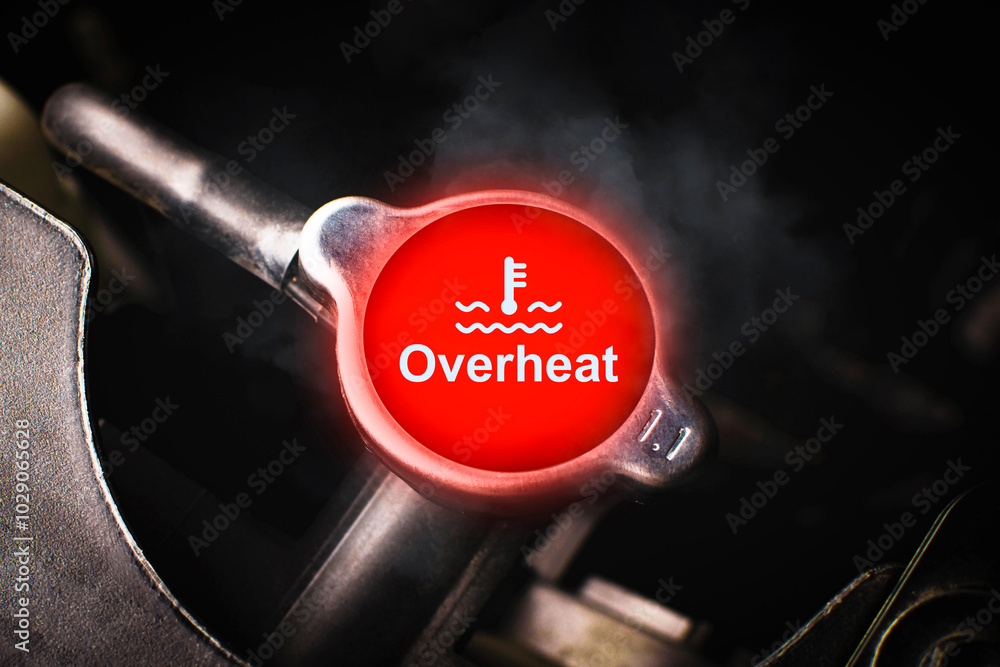 The car radiator overheats or the coolant temperature is too high and ...