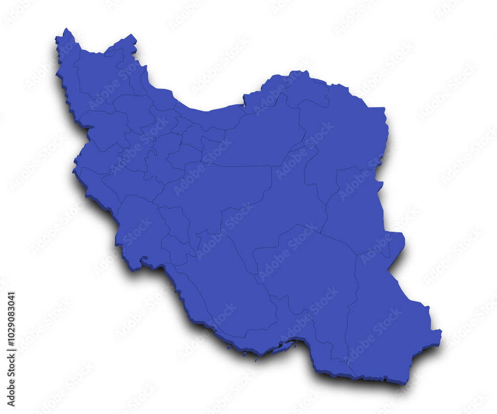 3d Map of Iran country with color. middle East, ir, Iran country map ...