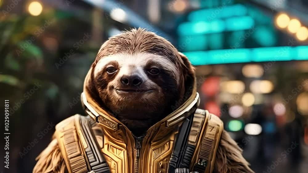 Futuristic Foliage HyperRealistic Sloths in Ancient Egyptian Futurism ...