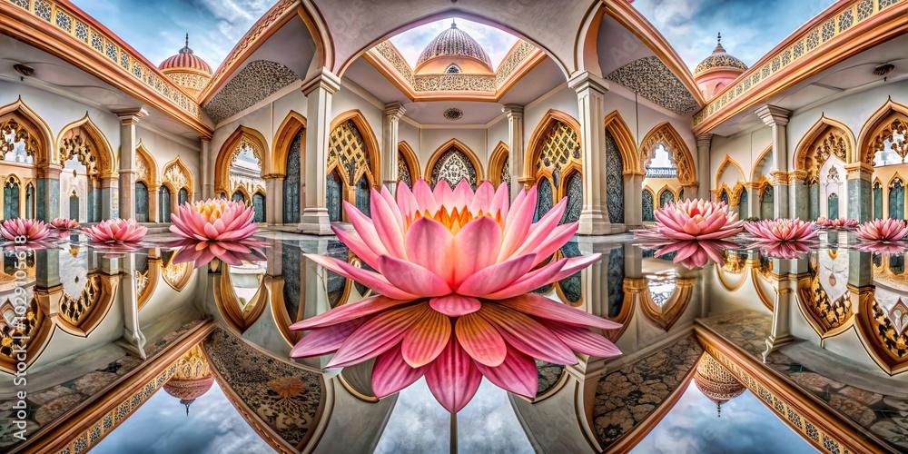 Pink Lotus Petal Scales Seamless Background Pattern for Architectural ...