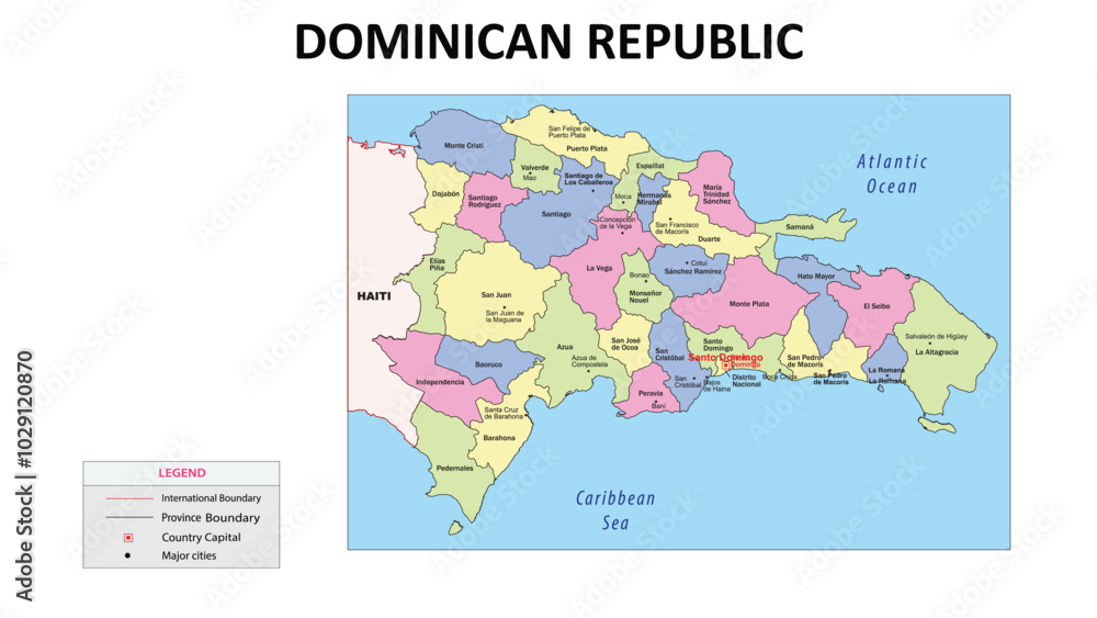 Dominican Republic Map. State and union territories of Dominican ...