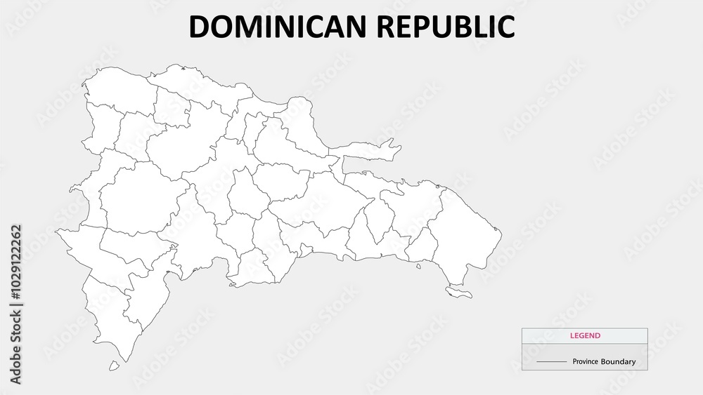 Dominican Republic Map. State map of Dominican Republic. Administrative ...