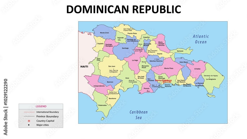 Dominican Republic Map. State and union territories of Dominican ...
