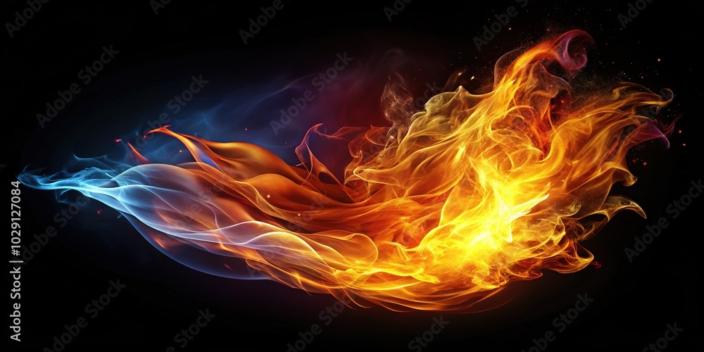 Surreal Fire Flame Icon Against a Dark Background - Captivating Visuals ...