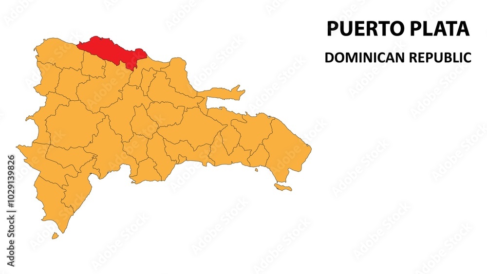 Puerto Plata Map is highlighted on the Dominican Republic map with ...