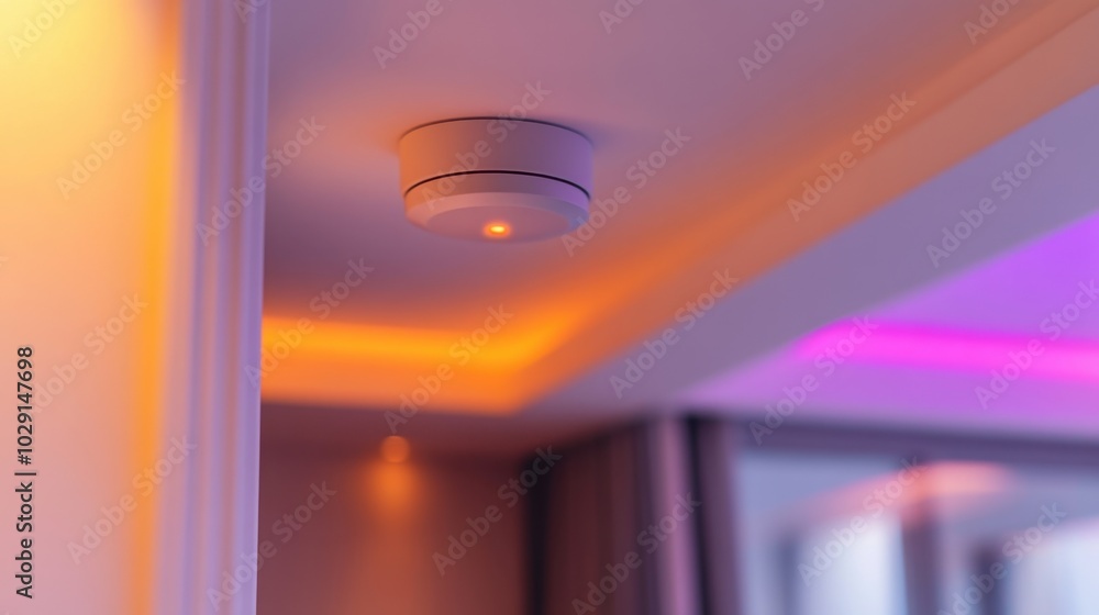 Wireless access point with vibrant glowing indicator lights on a ...