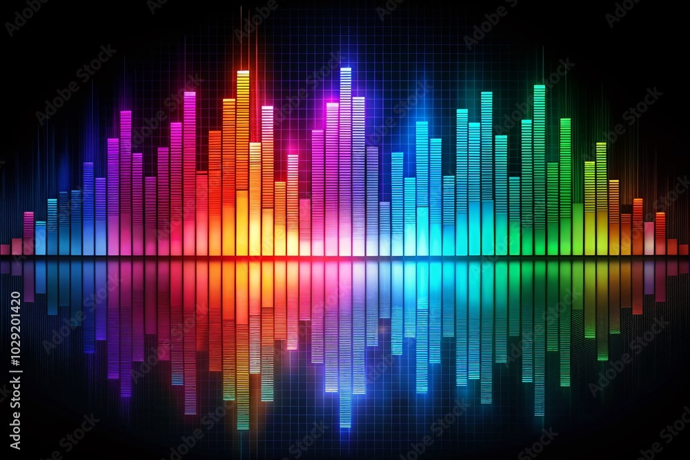 Stunning Drone Photography of Music Visualizer Equalizer Spectrum on ...