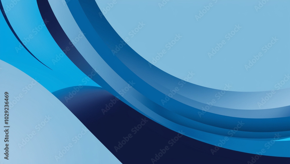 Abstract Blue Curve Design with Smooth Shapes and Blurred Lines Stock ...