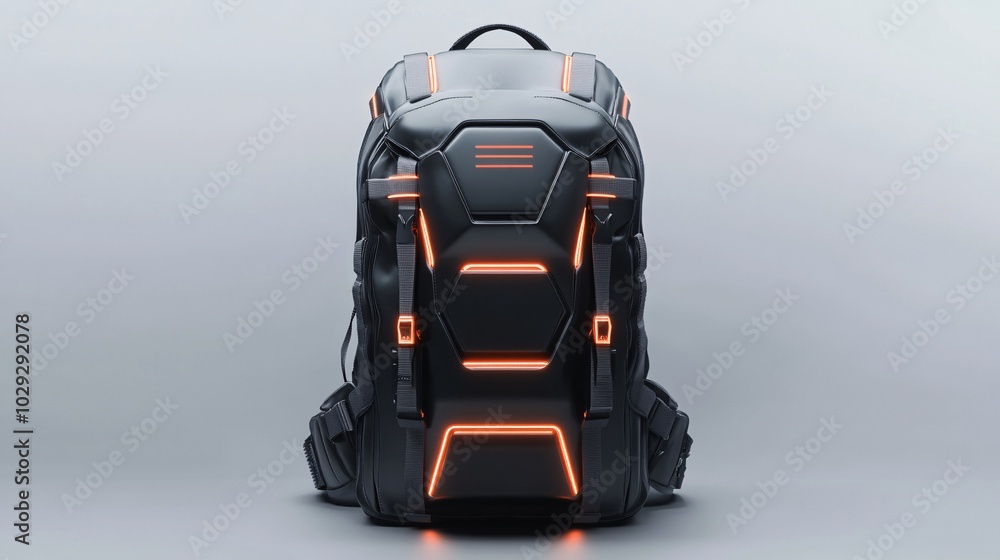 25 game design, stylish backpack with futuristic gadgets and ...