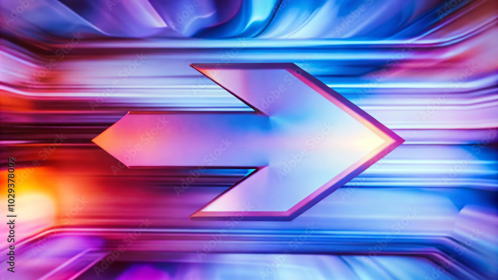 A vibrant arrow points to the right against a dynamic background ...