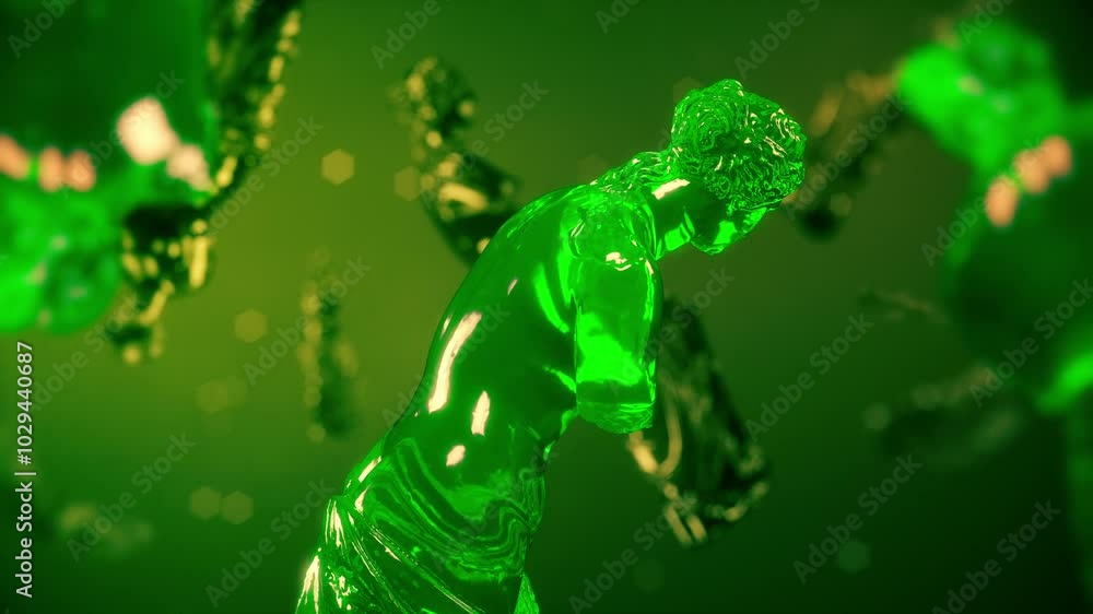 Gummy Venus de Milo Statue 3d render seamless loop animation. Jelly ...