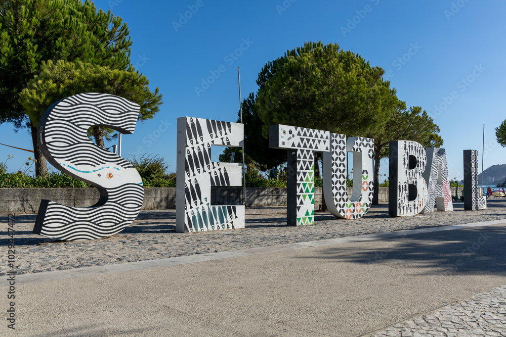 Setubal letters logo freestanding 2 meters high standing close to the ...