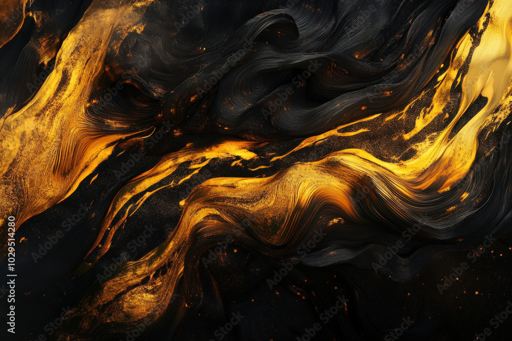 Liquid hot lava in ground cracks top view. Rock textures of volcano ...