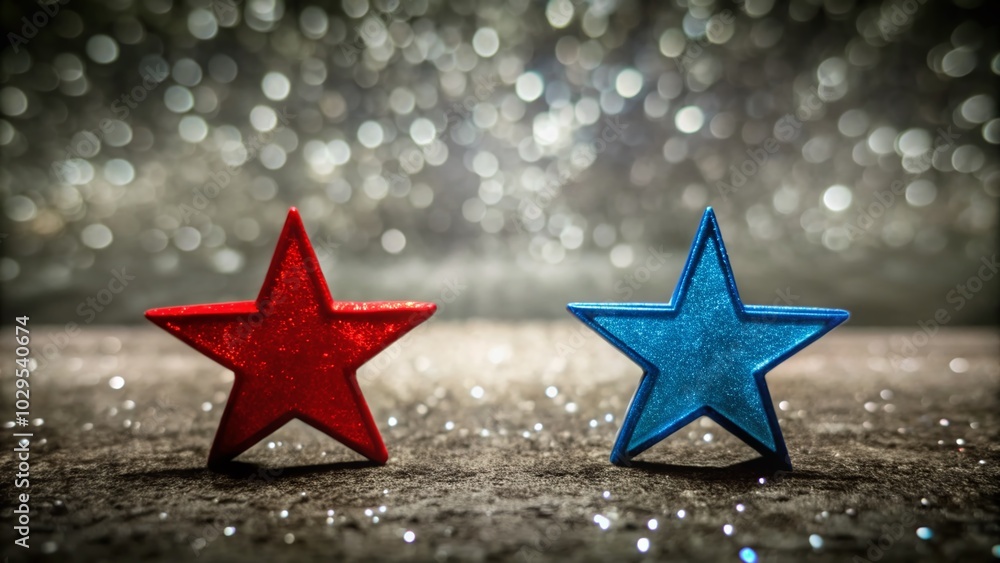 Political Competition Visual with Red and Blue Stars for Election ...