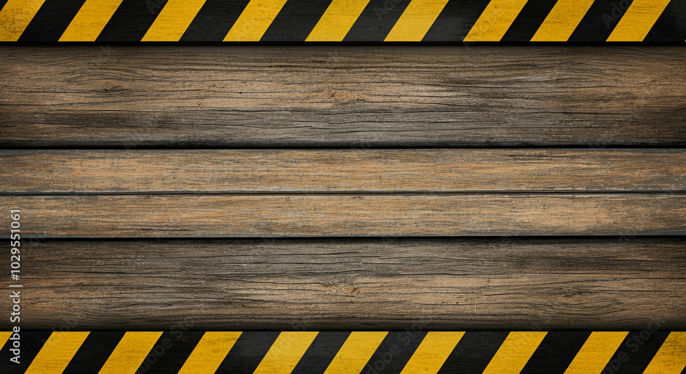 Wooden texture background with caution tape design for safety warning ...