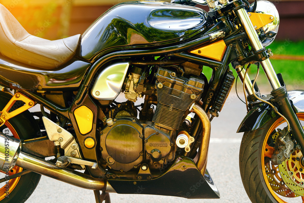 Minsk, Belarus. Jun 1, 2024. Suzuki Bandit GV75A motorcycle engine ...